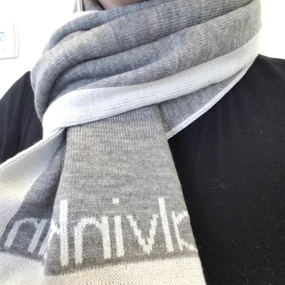 Calvin Klein | Accessories | Calvin Klein Grey Nwt Reversible Muffler ...